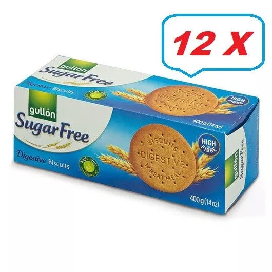 Gullon SUGAR FREE Digestive Biscuits 12X 400g – Nutz4Nuts