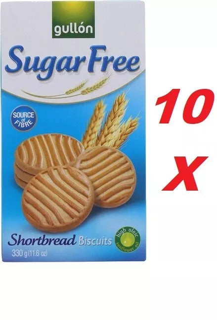 Gullon SUGAR FREE Shortbread Biscuits 10X 330g – Nutz4Nuts